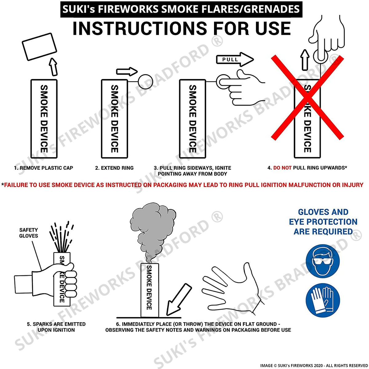 GT114 Blue Ring Pull Handheld Smoke Grenades (90 seconds) at Suki's Fireworks Bradford
