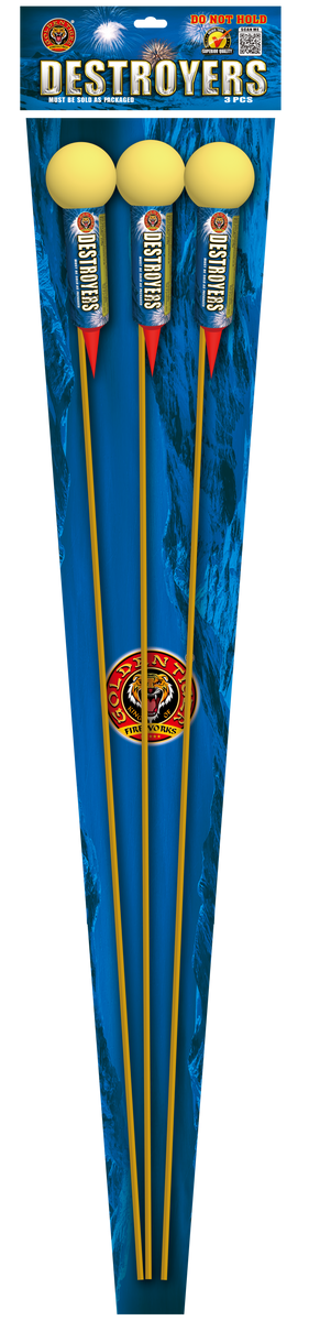 WHOLESALE DESTROYERS SHELL 1.3G ROCKETS BY GOLDEN TIGER FIREWORKS UK ...