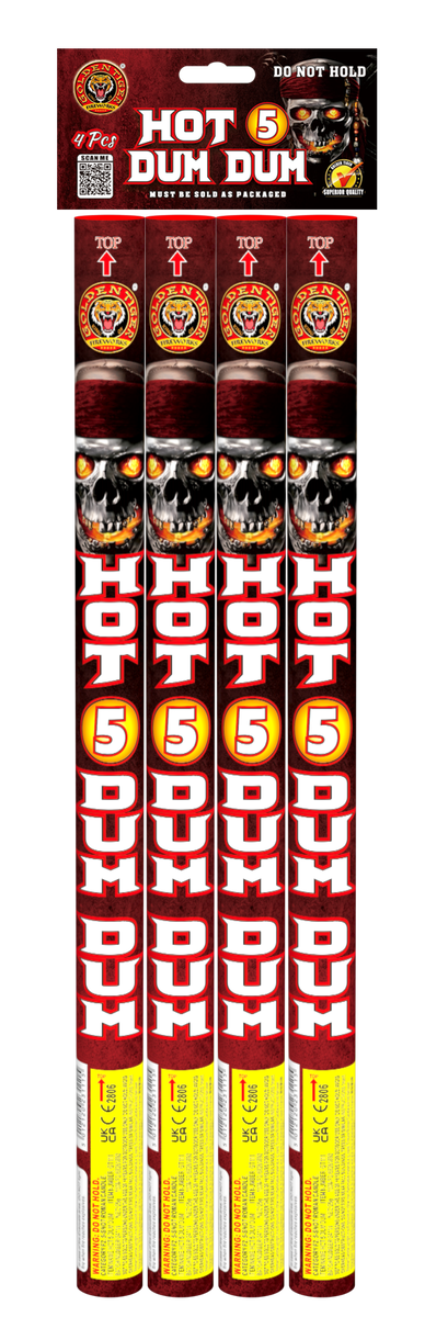 HOT 5 DUM DUM Roman Candles by Golden Tiger Fireworks Bradford ...