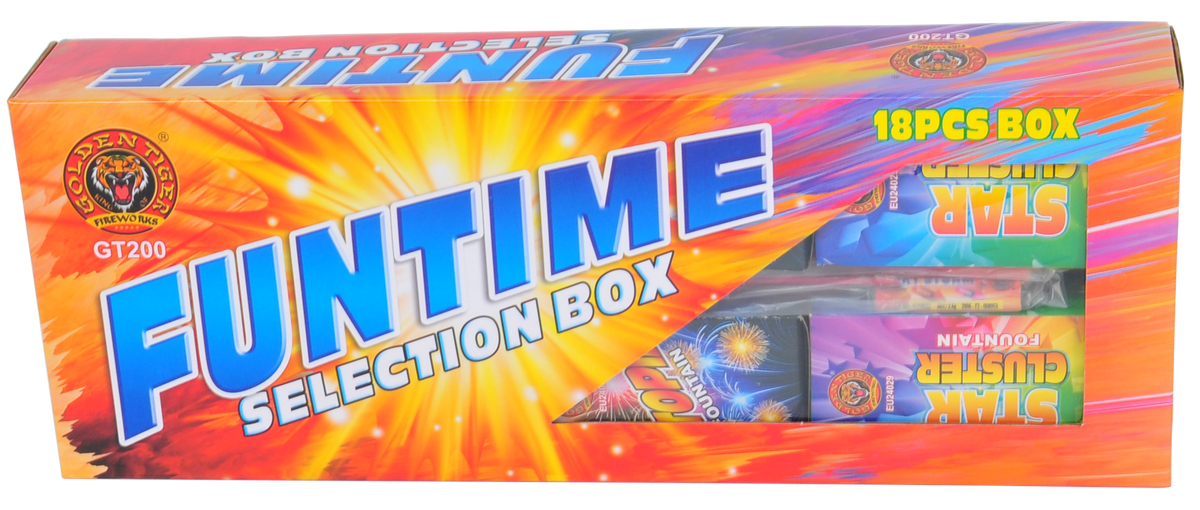 Funtime Selection Box by Golden Tiger Fireworks UK - BUY 1 GET 1 FREE ...