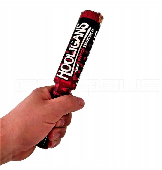Red Handheld Smoke Grenade (60 seconds) at Suki's Fireworks Bradford
