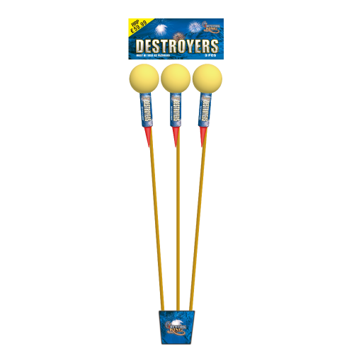 Destroyers 1.3G Shell 3" Ball Head Rockets by Golden Tiger Fireworks ...